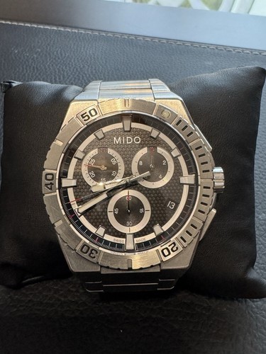 MIDO Ocean Star Chronograph Watch Swiss Quartz Diver 200M Steel (Needs ...