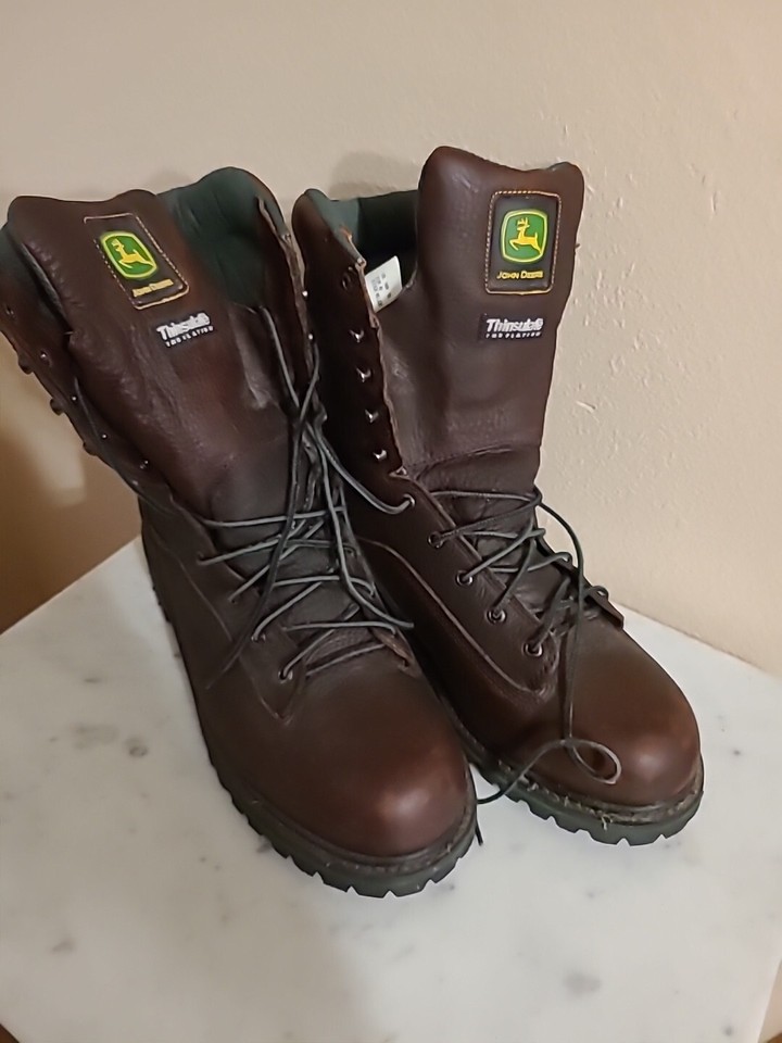 Men's John Deere Boots Brown Mountainering Size 14W Thinsulate Vibram ...