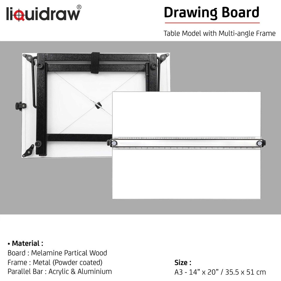 A3 A2 A1 Drawing Board With PARALLEL MOTION & STAND Tilted Architecture ...