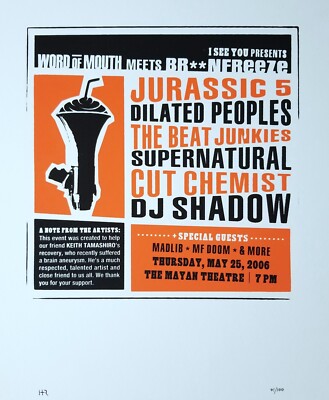 MF DOOM MADLIB JURRASIC 5 DILATED PEOPLES DJ SHADOW CONCERT POSTER RAP ...