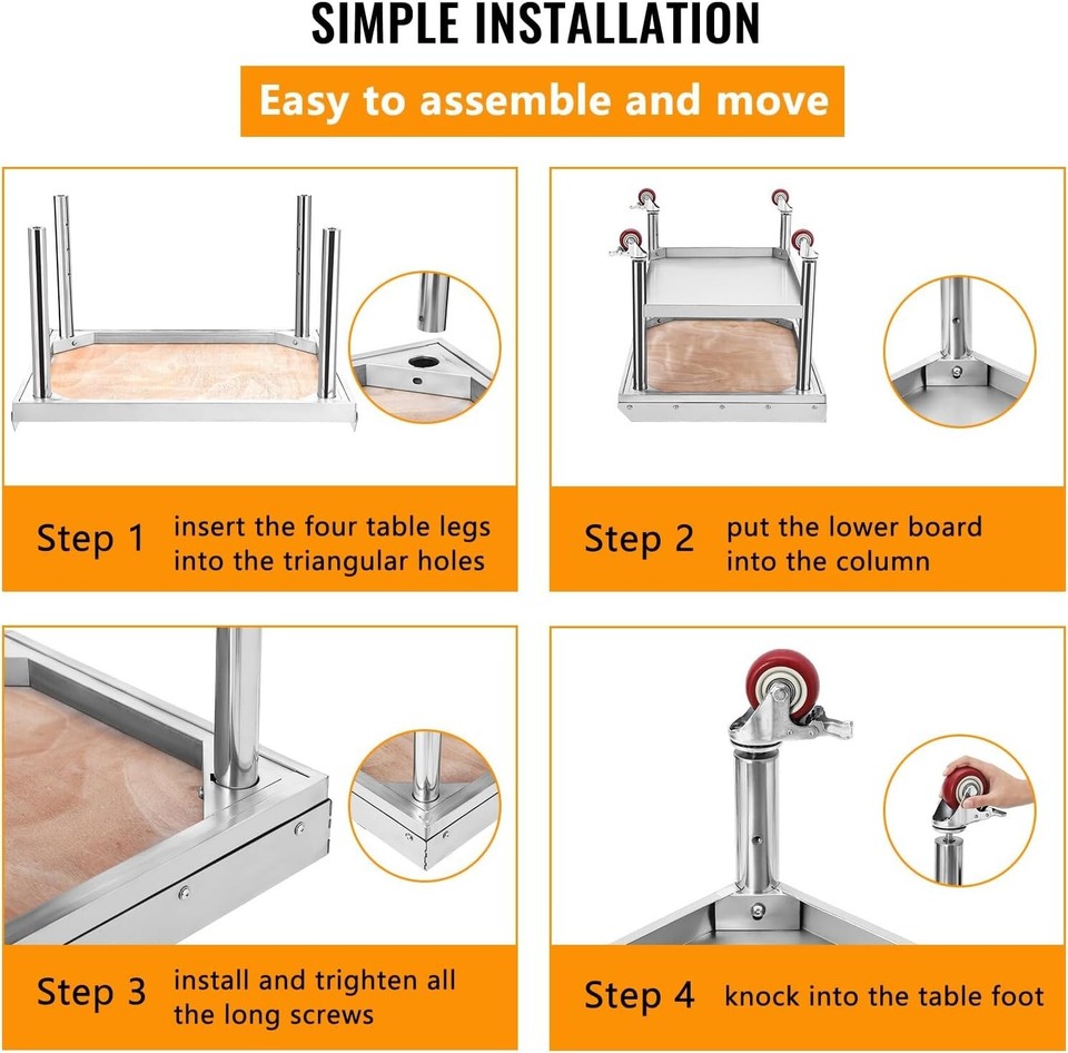 Stainless Steel NSF Restaurant Equipment Stand Grill Table w ...