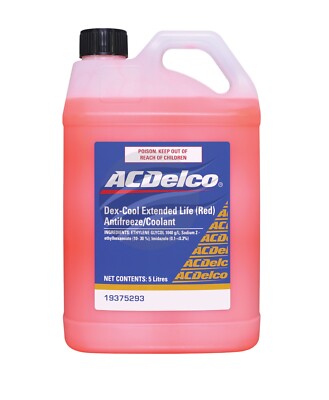 Genuine ACDelco DEX-COOL Extended Life Coolant (Red) 5Lt - 19375293 ...