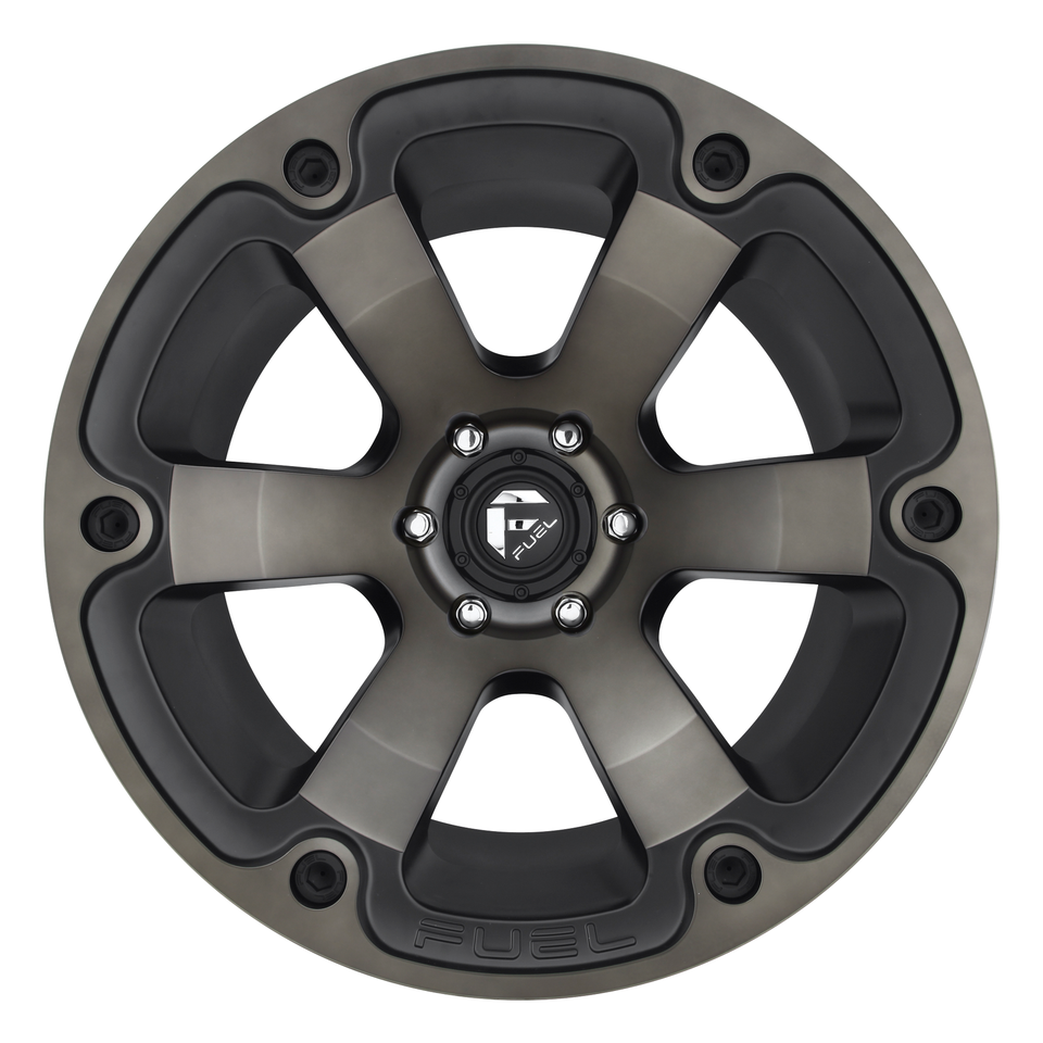 Set 4 Fuel D564 Beast 17x9 6x5.5 Matte Black Double Tint Wheels 17 ...