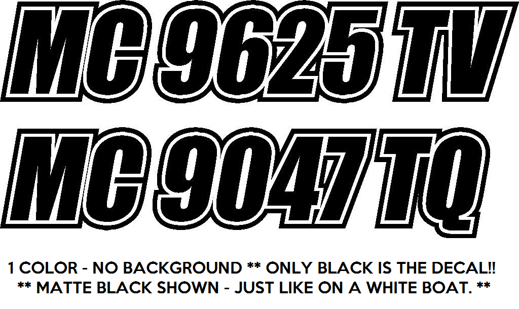 pinstripe BOAT REGISTRATION NUMBERS 22" VINYL Decal Sticker Vessel ...