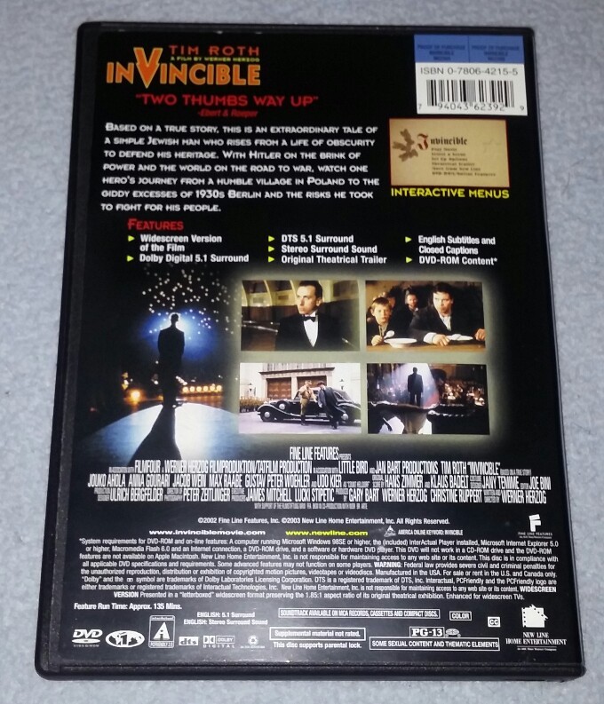 INVINCIBLE DVD TIM ROTH *RARE opp | eBay
