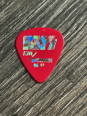 KISS Guitar Pick ACE FREHLEY Alive Worldwide Reunion Red Silver Vintage ...