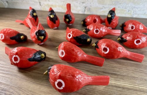 Vtg Blow Mold 15 Cardinal String Light Red Bird Covers Patio RV Camp ...