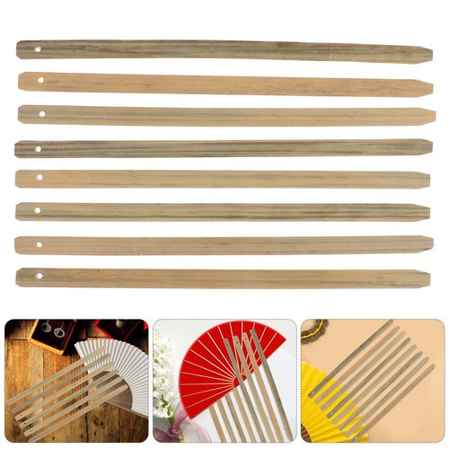 8 Pcs Bamboo Fan Handle Bride Diy Use Grip Fans Stick for Handles ...