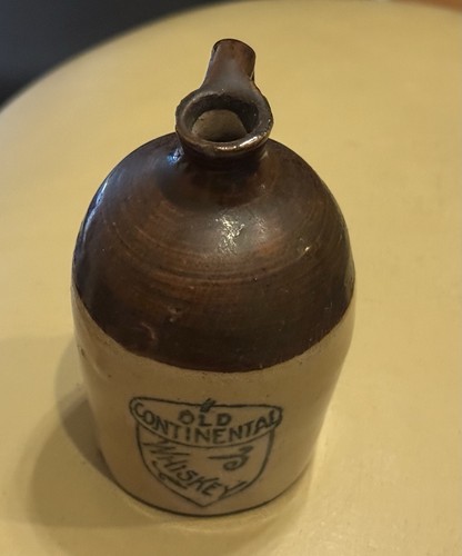 Vintage Old Continental Whiskey Acorn Miniature Advertising Stoneware ...