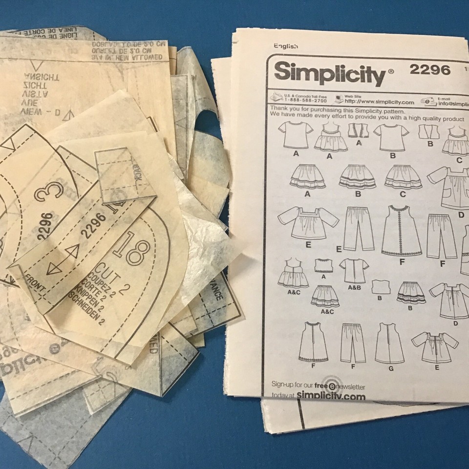 18 inch Doll Clothes Sewing Craft Pattern Simplicity #2296 6 casual ...