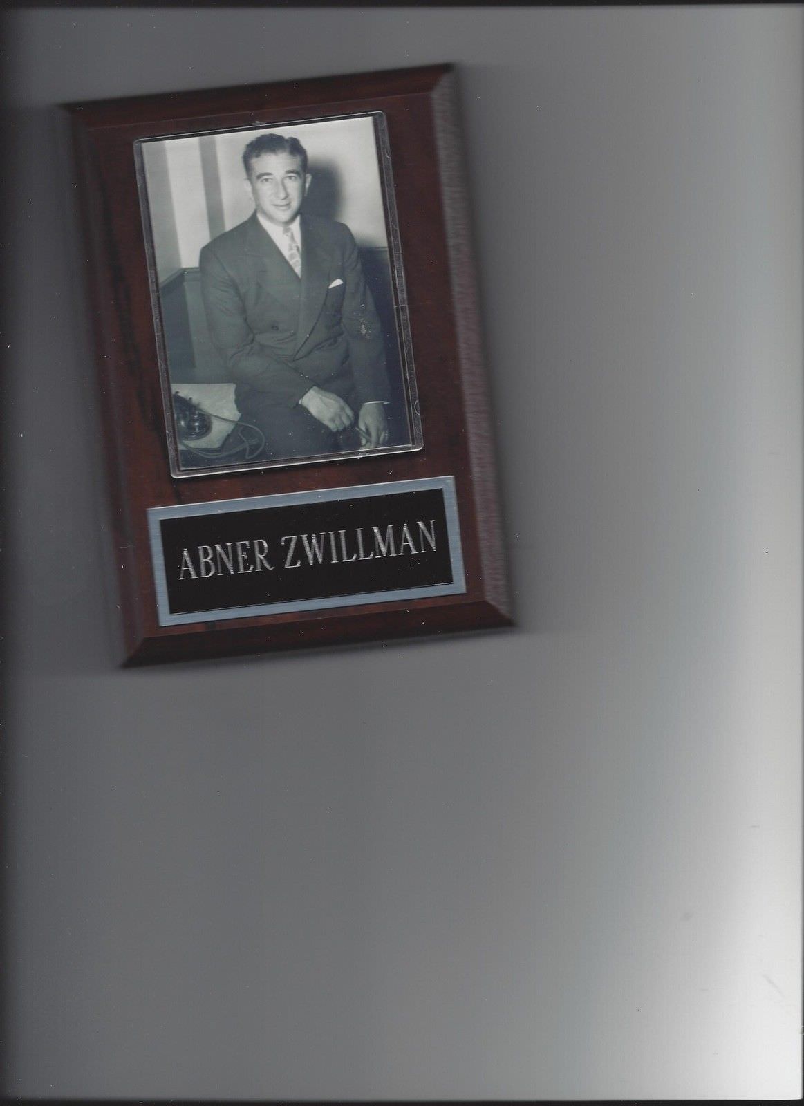 ABNER ZWILLMAN PLAQUE MAFIA ORGANIZED CRIME MOBSTER MOB | eBay