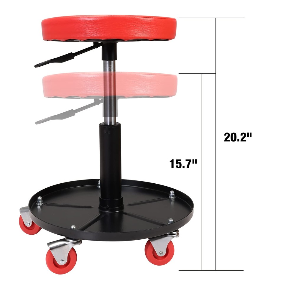 Torin Heavy Duty Rolling Pneumatic Creeper Garage Seat Padded Mechanic ...