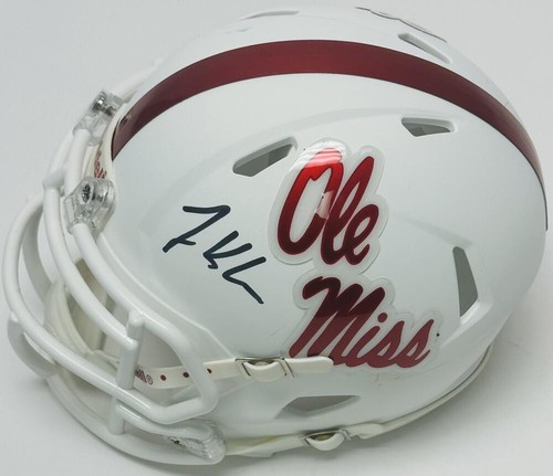 LANE KIFFIN SIGNED OLE MISS REBELS FOOTBALL MINI HELMET AUTOGRAPH BAS ...