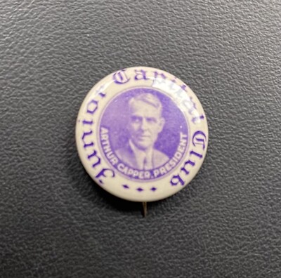 Vintage Kansas Senator Arthur Capper Club 1” Cello Picture Button ...