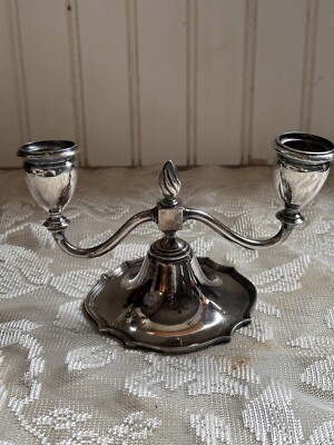 Antique Washington 1729 Silver Plated 2 Light Candelabra Candlestick | eBay