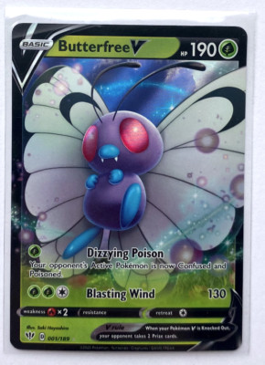 Butterfree V 001/189 Pokemon Card TCG SWSH03: Darkness Ablaze Ultra ...