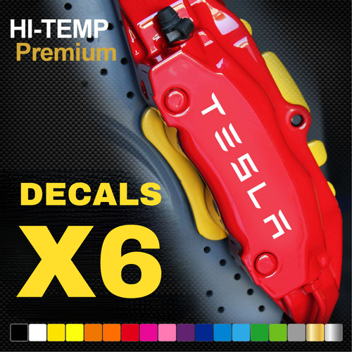 Fits TESLA HI-TEMP PREMIUM BRAKE CALIPER DECALS STICKERS CAST VINYL ...