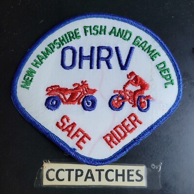 NEW HAMPSHIRE FISH AND GAME DEPARTMENT SAFE RIDER OHRV SHOULDER PATCH ...
