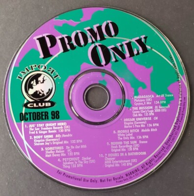 Promo Only CD - Import Club Series - October 1998 - Promotional CD for ...