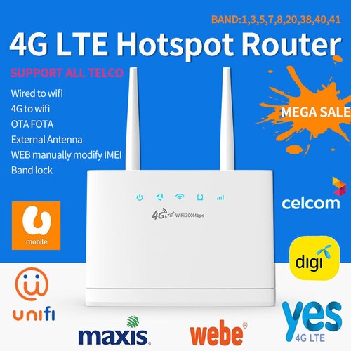 2.4G Unlocked 4G LTE Modem Router with SIM Card Slot 300Mbps Wireless ...