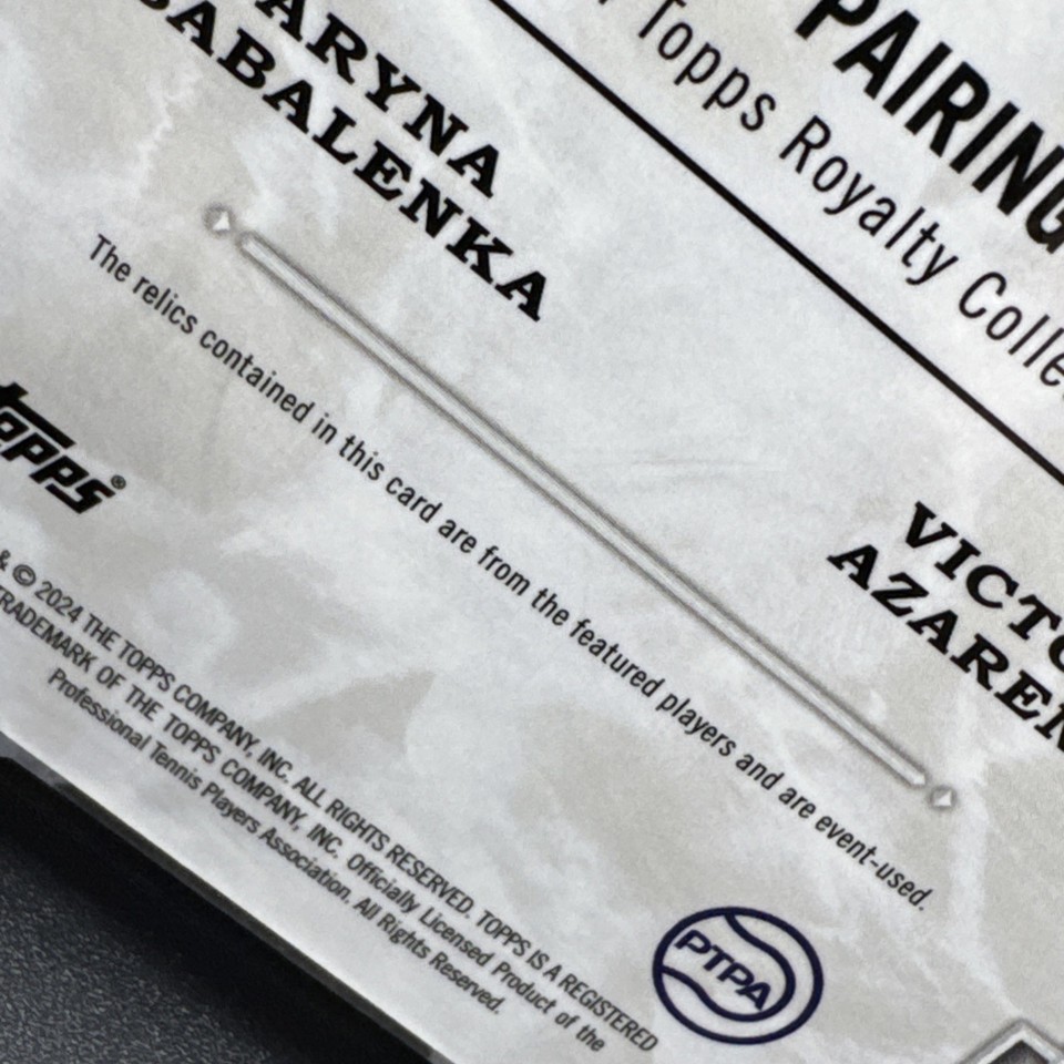 Aryna Sabalenka Victoria Azarenka 2024 Topps Royalty PRODIGIOUS ...