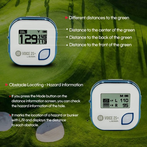 GOLFBUDDY Voice 2S+ Talking GPS Rangefinder, Clip on Hat Golf ...