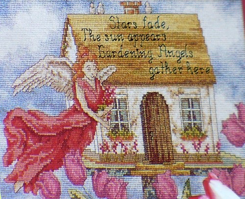 PATTERN ONLY~Marie Barber GARDENING ANGEL COTTAGE~Cross Stitch~Flower ...