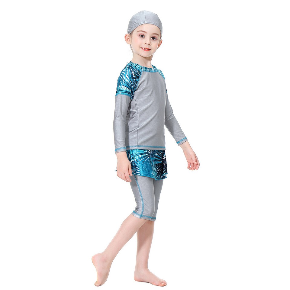 Islamic Beachwear Burkini Swimsuit Kids Girl Arab Swimming Swimwear ...