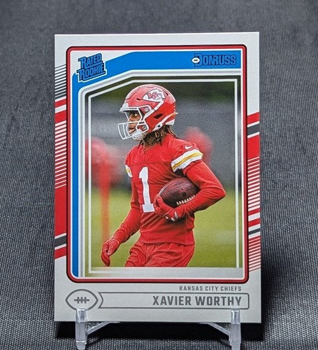 Xavier Worthy Rated Rookie RC 2024 Donruss Football Card #398 Kansas ...