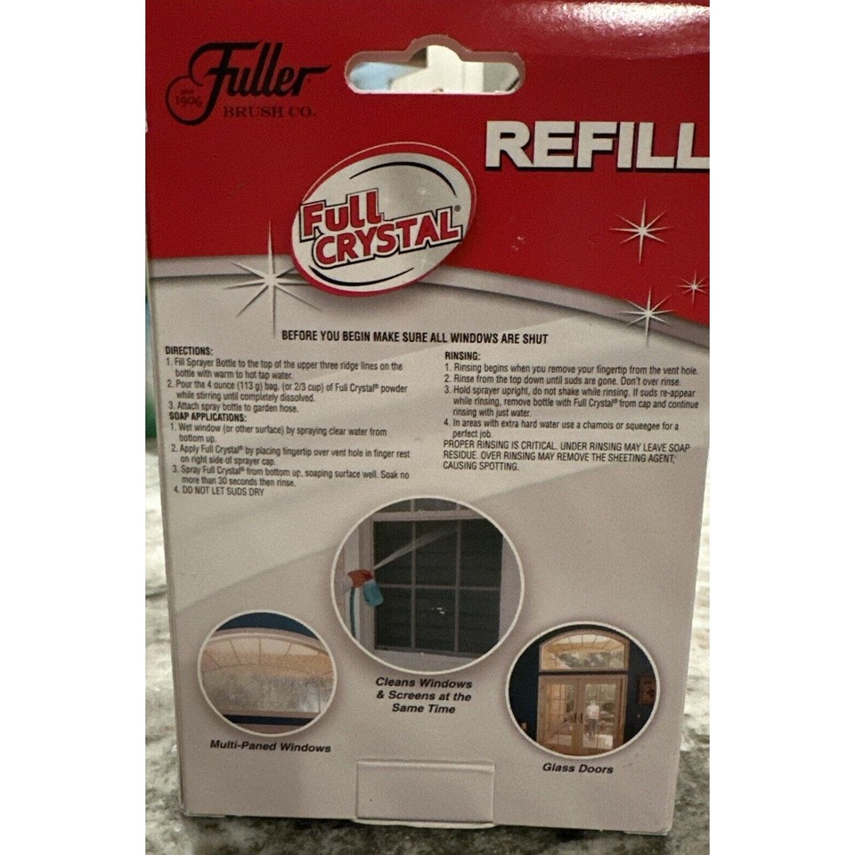 Fuller Brush Full Crystal Powder Exterior Window Cleaner Refill 2PK New ...