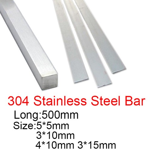 5*5mm 3mm 4mm 304 Stainless Steel Solid Square Rod Flat Bars Metal ...