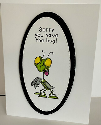 Handmade Humorous Sick Bug Birthday Thinking Of You Get Well Greeting ...