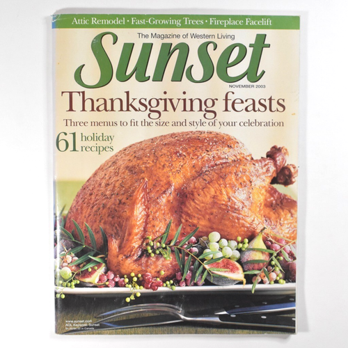 Sunset Magazine - November, 2003 - Thanksgiving Feasts | eBay