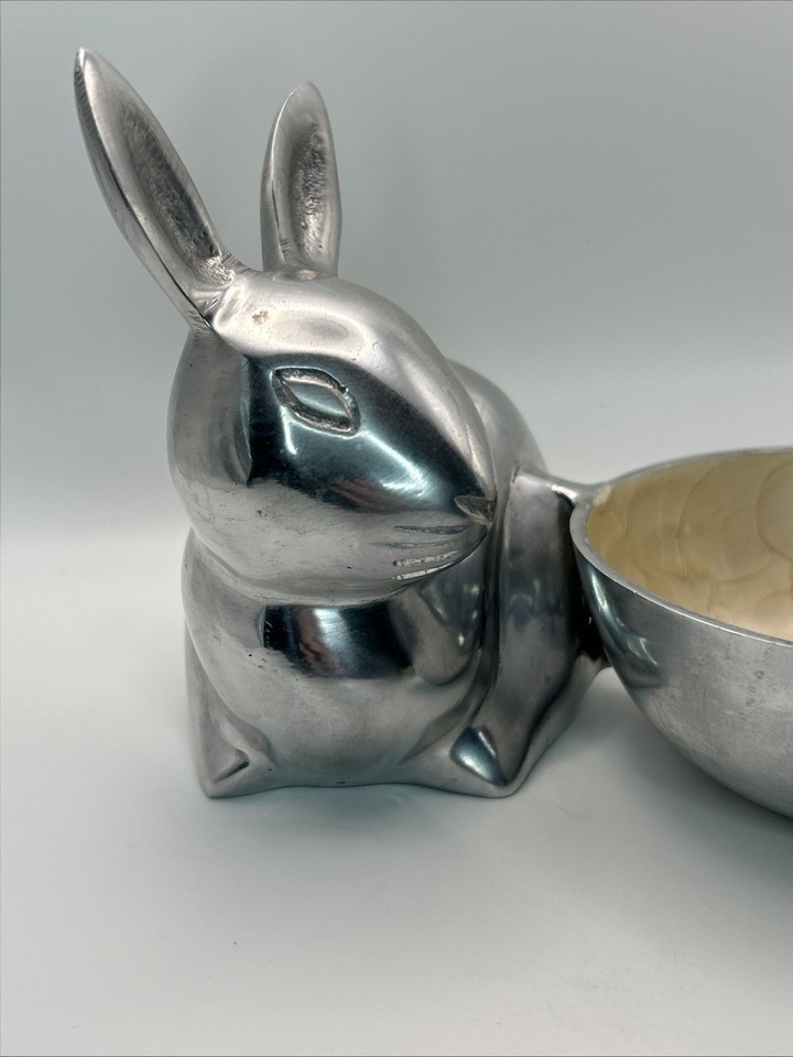 Cast Aluminum Bunny Rabbit Candy And Serving Dish. Easter Candy Serving ...