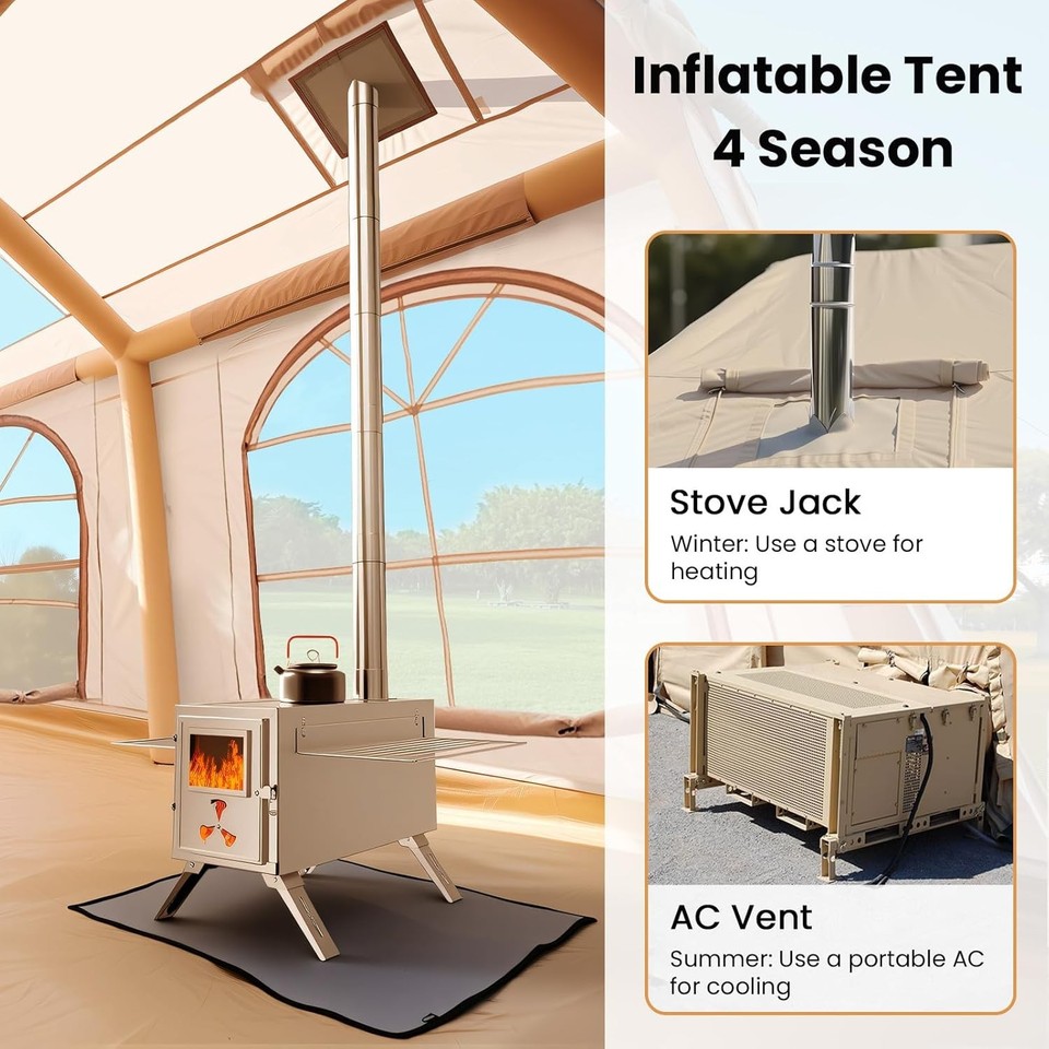 H&ZT 2 to 12 Person Inflatable Camping Tent Waterproof Tent W/Hand Pump ...