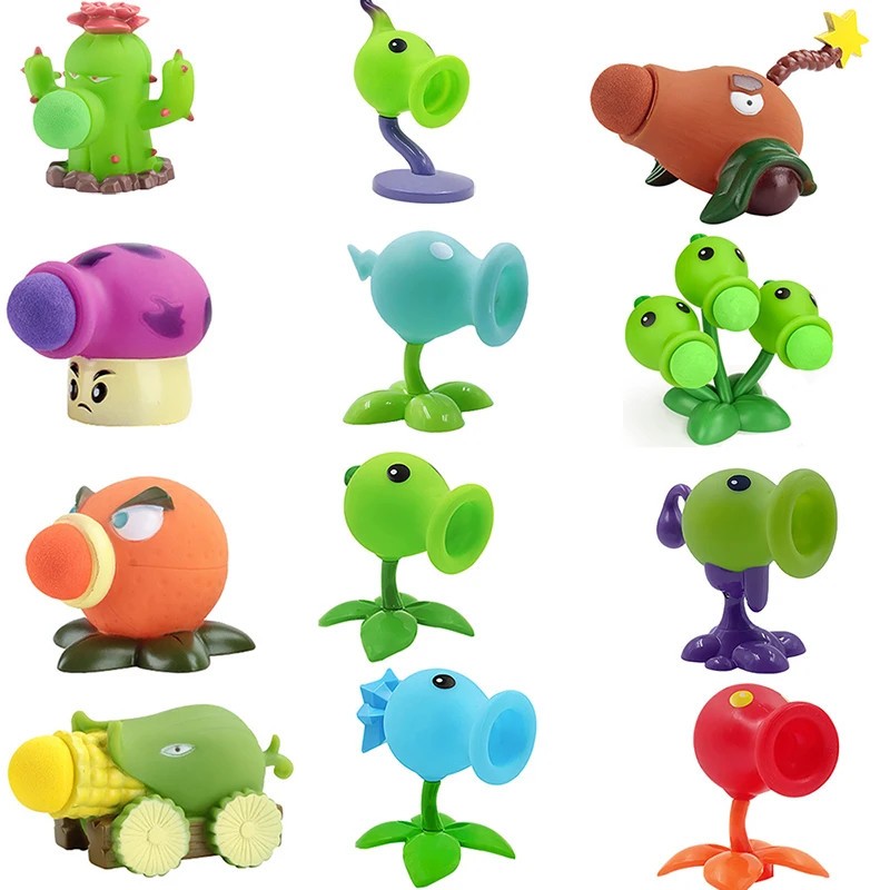 1pcs Plants vs Zombies Peashooter Gatling Pea shooter PVC Zombie Action ...