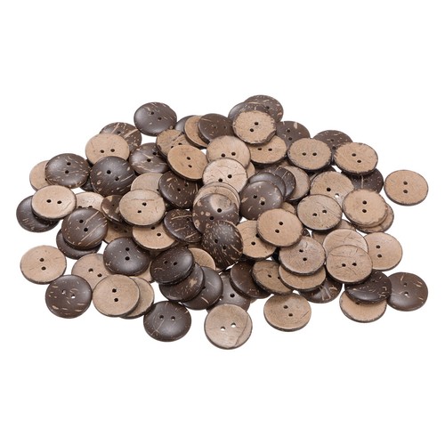 100pcs Sewing Button 23mm 2 Holes Wooden Round Craft Buttons, Brown | eBay
