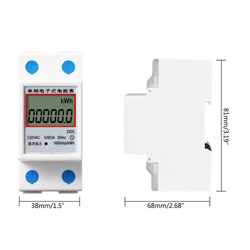 220V Digital Display Electricity Meter Power Meter Energy Meter Single ...