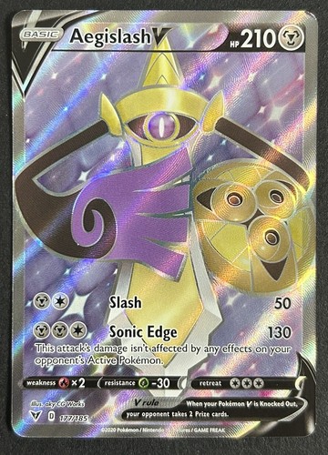 Aegislash V 177/185 Vivid Voltage Full Art Ultra Rare Holo Pokemon TCG ...