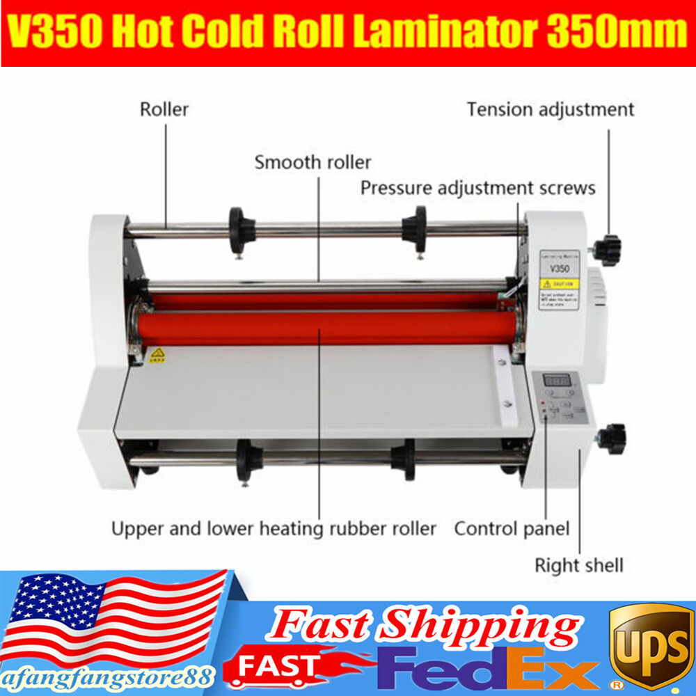 13" Hot Cold Roll Laminator Double Sided Thermal Laminating Machine ...