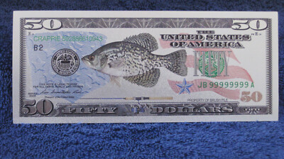 1 Silver Crappie Banknotes No-Paper Money US Novelty Federal Silver ...