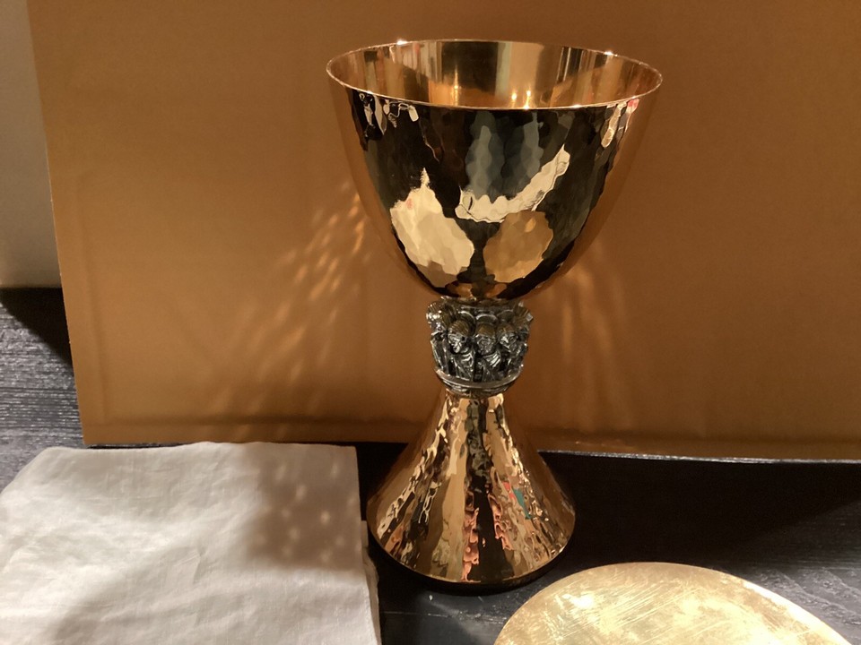 Catholic Gold And Silver Chalice, Paten & Purification Cloth 7/1/4 ...