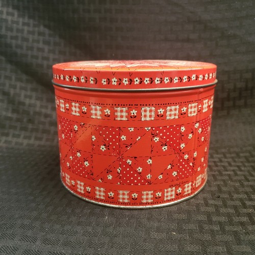 Vintage Red Plaid Hallmark Metal Tin Container | eBay