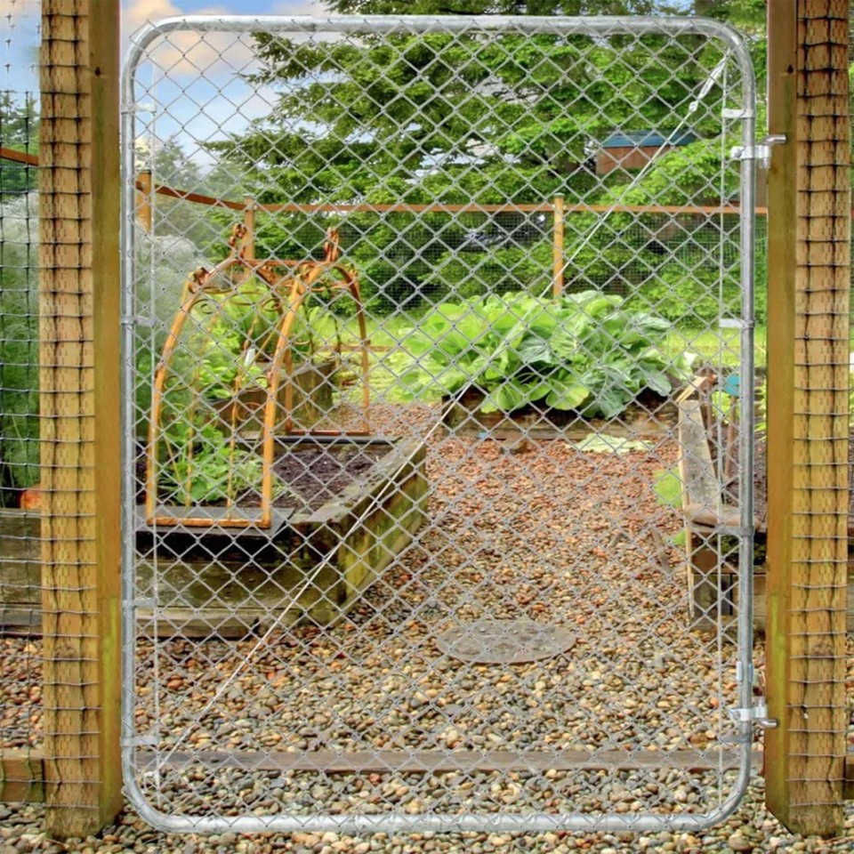 Fit-Right 4'H Adjustable Chain Link Gate Kit - Galvanized 760582136190 ...