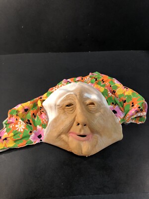 Rare Vintage ugly scary Halloween Mask Hag Crone Old Lady | eBay