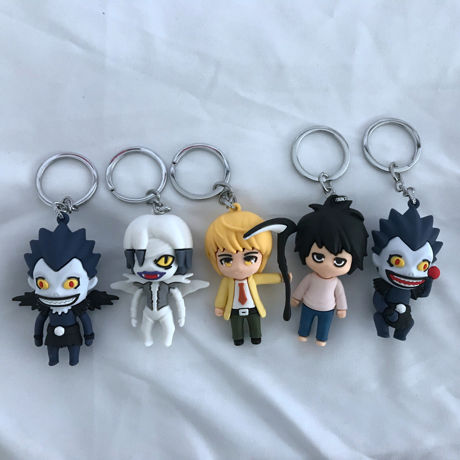 Cartoon 3D PVC Keyrings Pendant Anime Death Note key chain Collectables ...