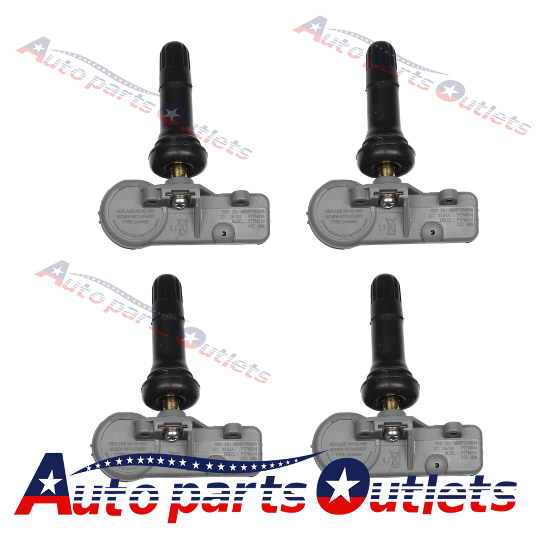 TPMS 68241067AB 4PCS 68406537AA Fits CHRYSLER JEEP DODGE Tire Pressure ...