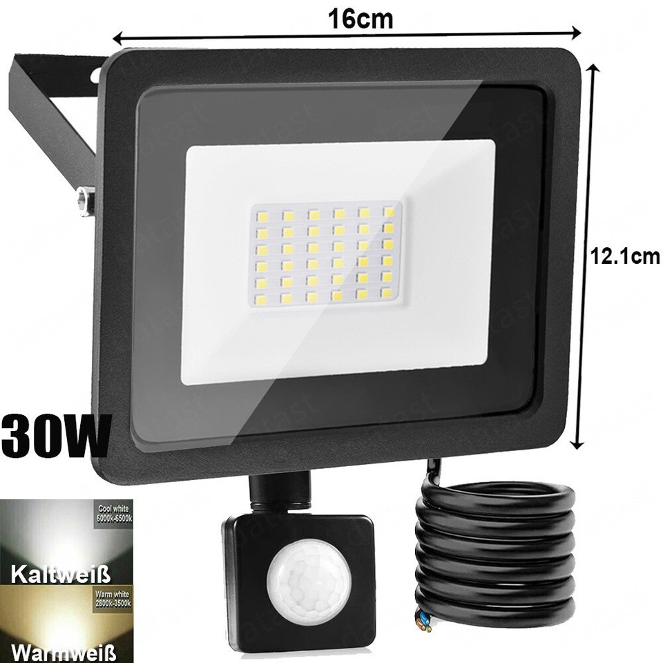 LED Strahler mit Bewegungsmelder LED Fluter Außenlampe Sensor IP65 ...