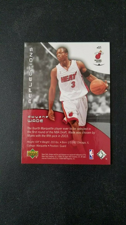 Dwayne Wade Rookie 2003-04 Upper Deck Reflections #41 Miami Heat | eBay