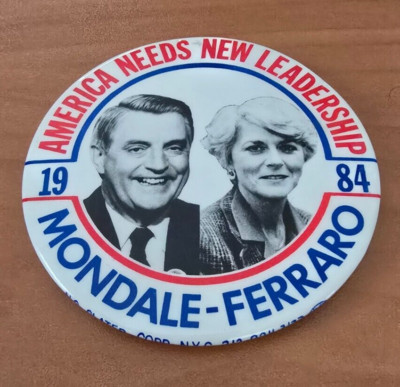 Mondale - Ferraro 84 Presidential Campaign Pin EXCELLENT CONDITION Free ...
